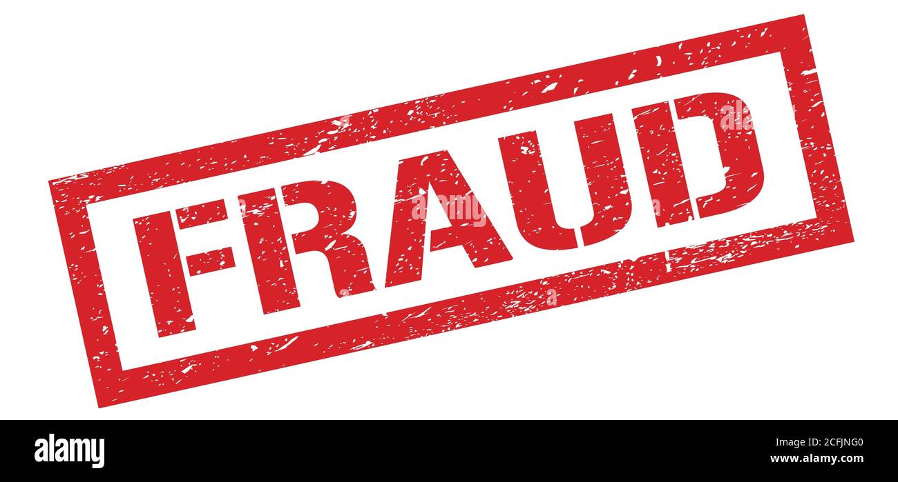 FRAUD red grungy rectangle stamp sign Stock Photo - Alamy
