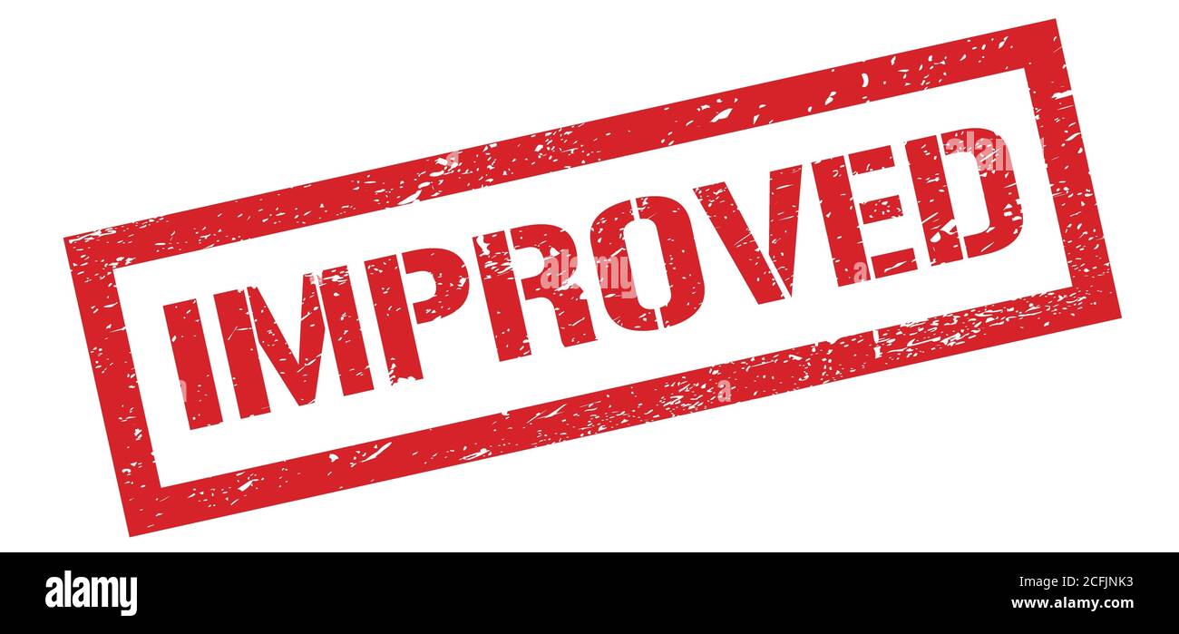 IMPROVED red grungy rectangle stamp sign Stock Photo - Alamy