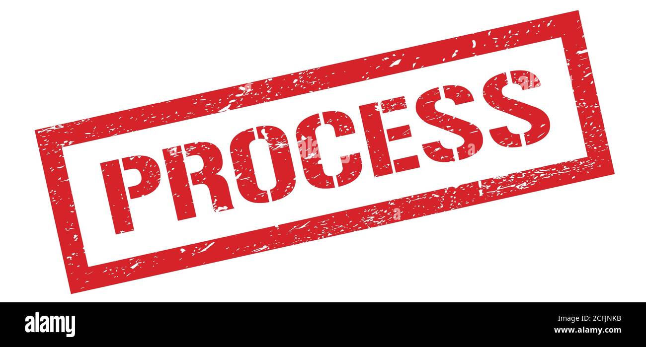 PROCESS red grungy rectangle stamp sign Stock Photo - Alamy