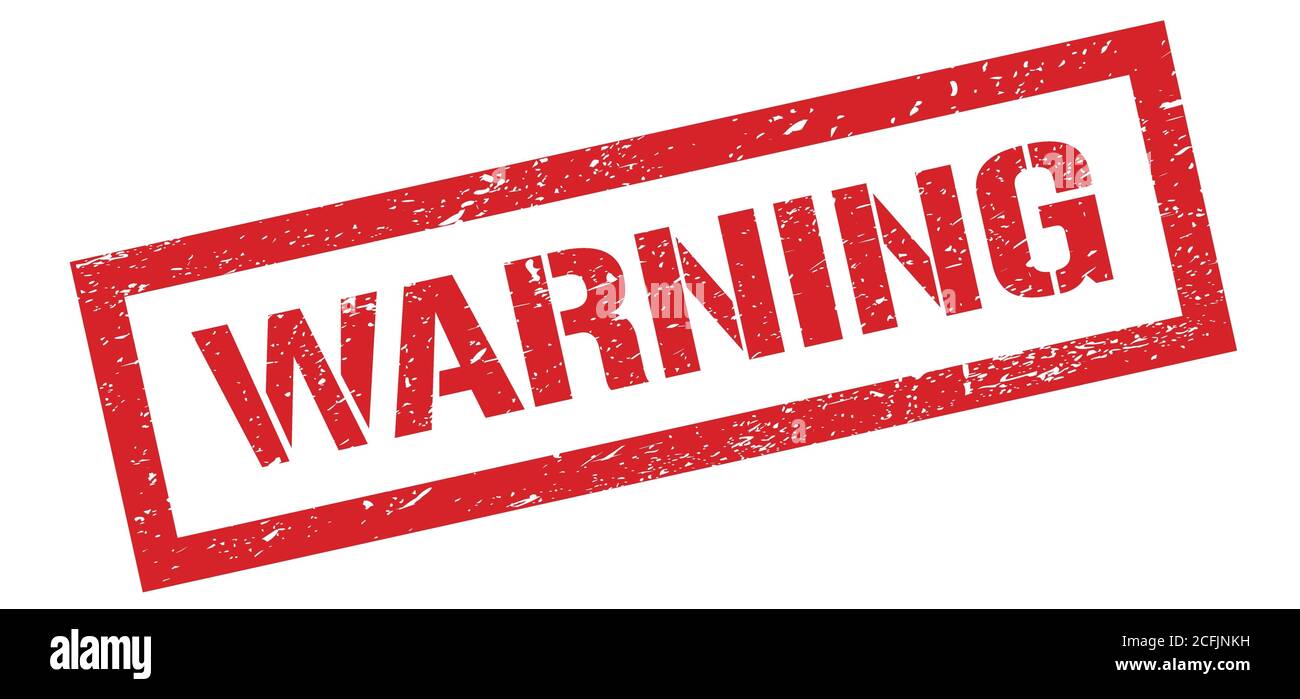 WARNING red grungy rectangle stamp sign Stock Photo - Alamy