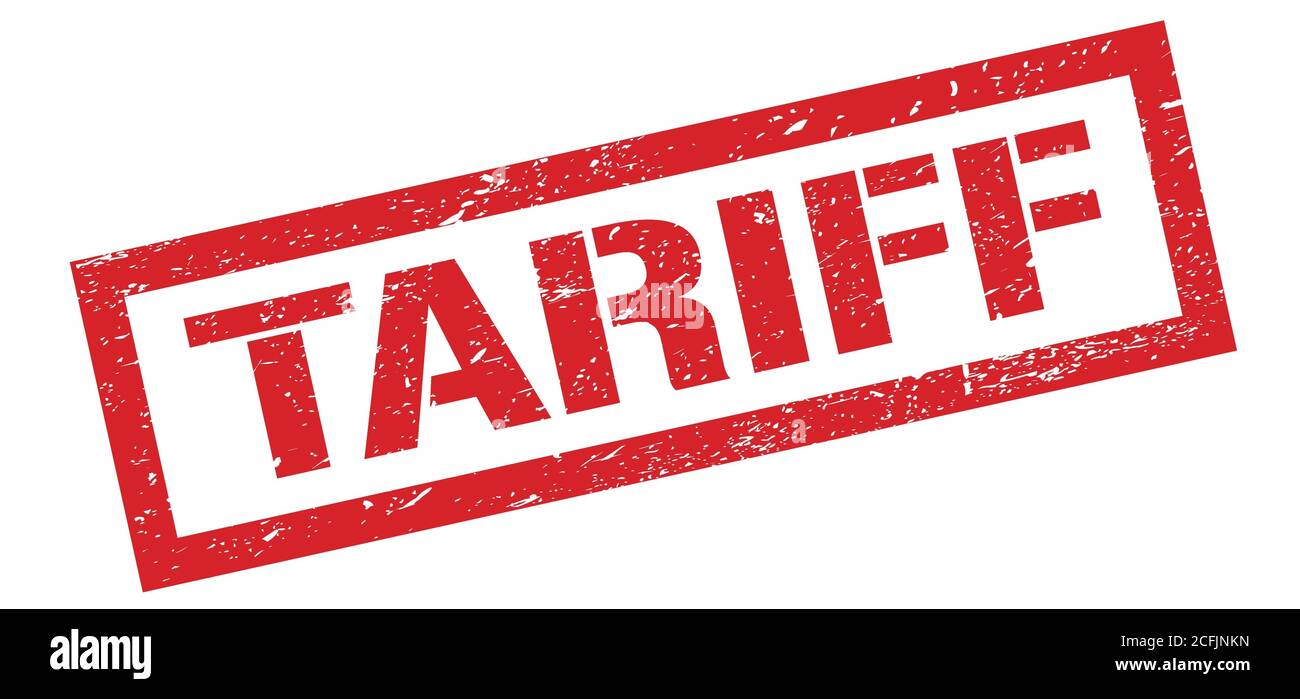 TARIFF red grungy rectangle stamp sign Stock Photo - Alamy