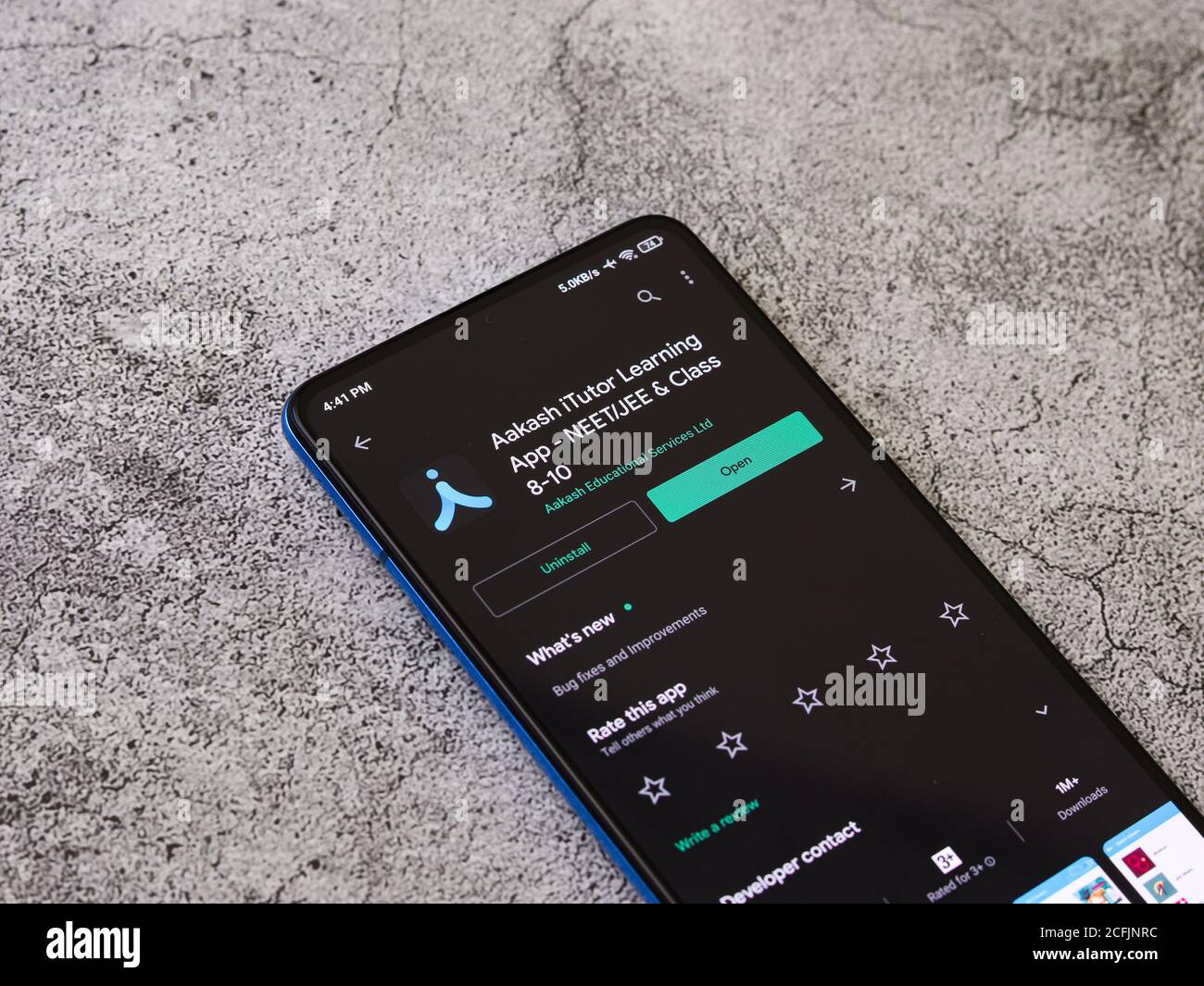 Assam, india - September 6, 2020 : Aakash logo on phone screen stock ...