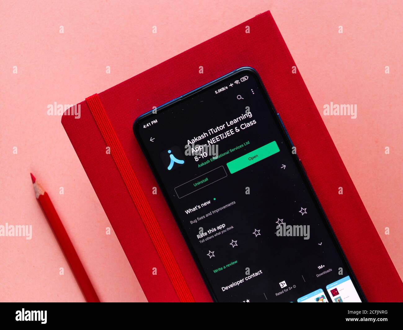 Assam, india - September 6, 2020 : Aakash logo on phone screen stock ...