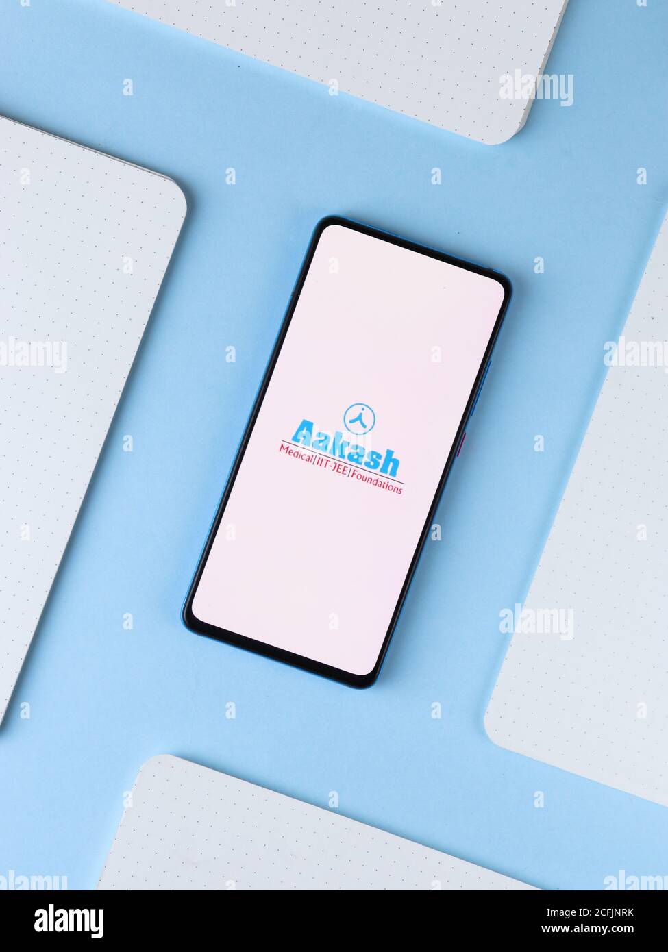 Assam, india - September 6, 2020 : Aakash logo on phone screen stock ...