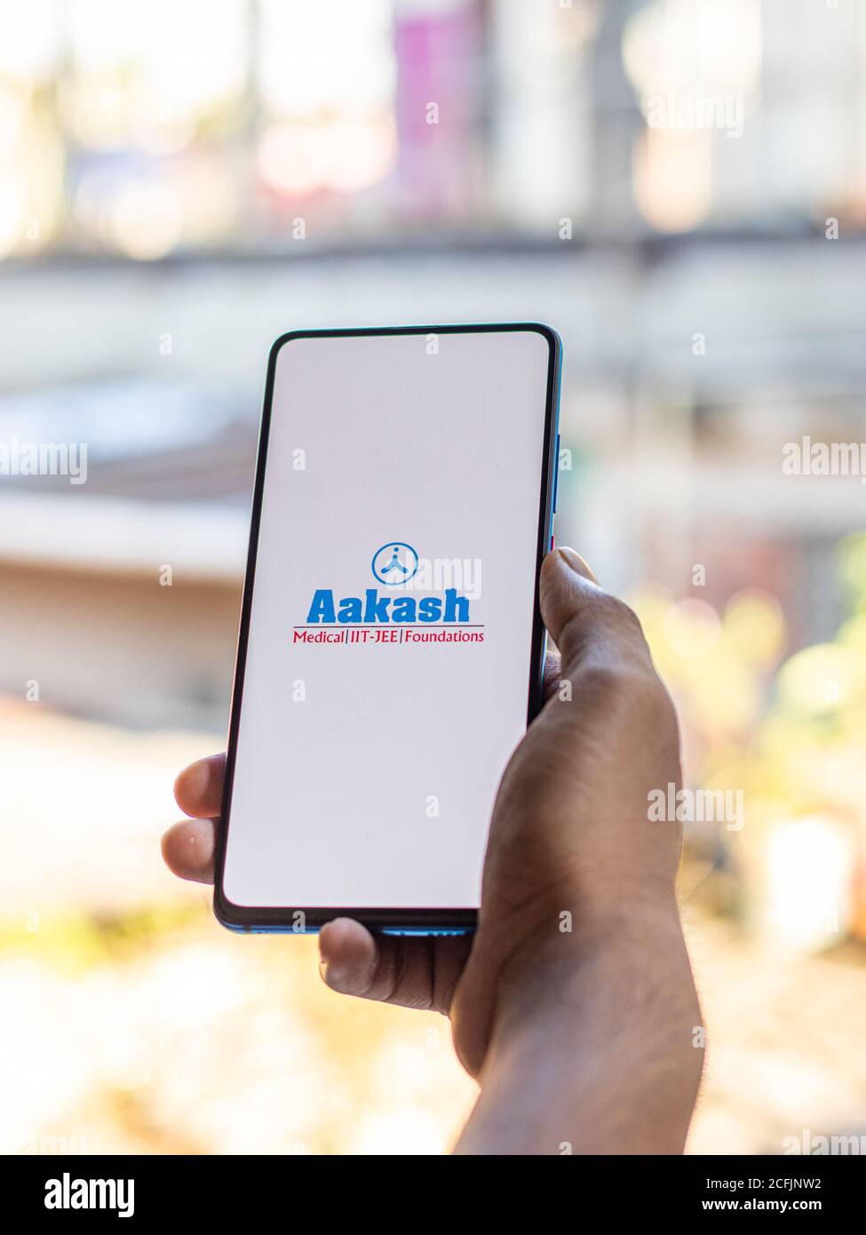 Assam, india - September 6, 2020 : Aakash logo on phone screen stock ...