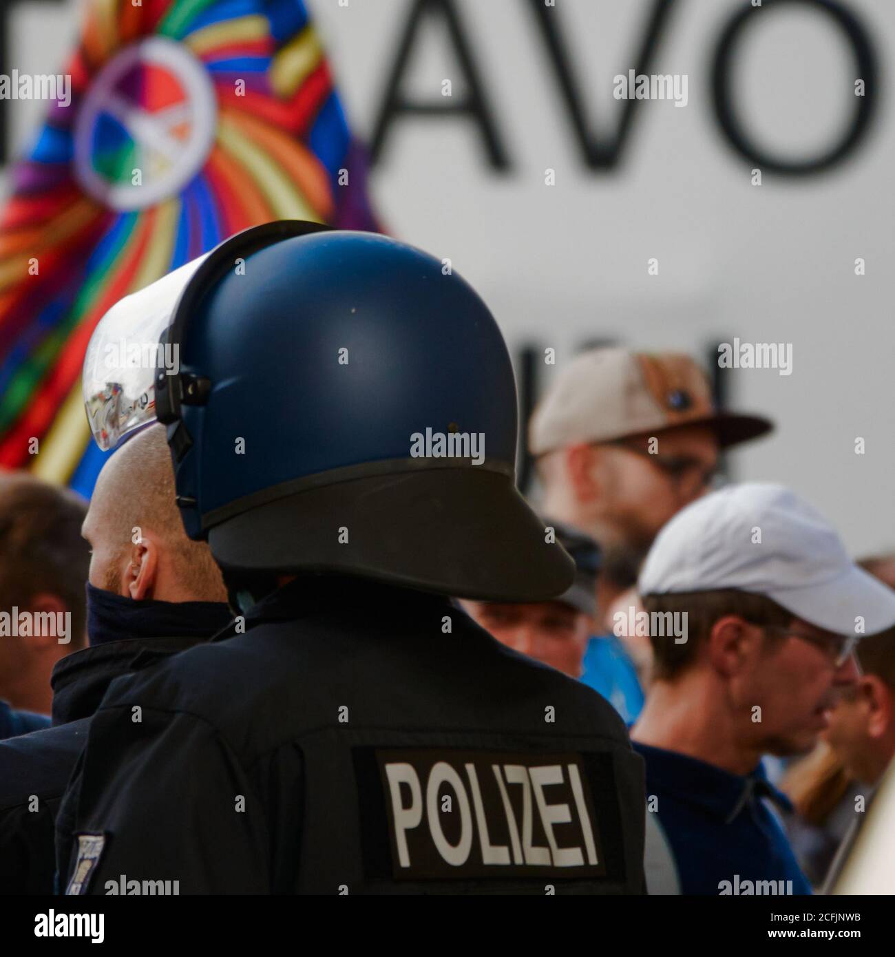 Policeman helmet rear view hi-res stock photography and images - Alamy