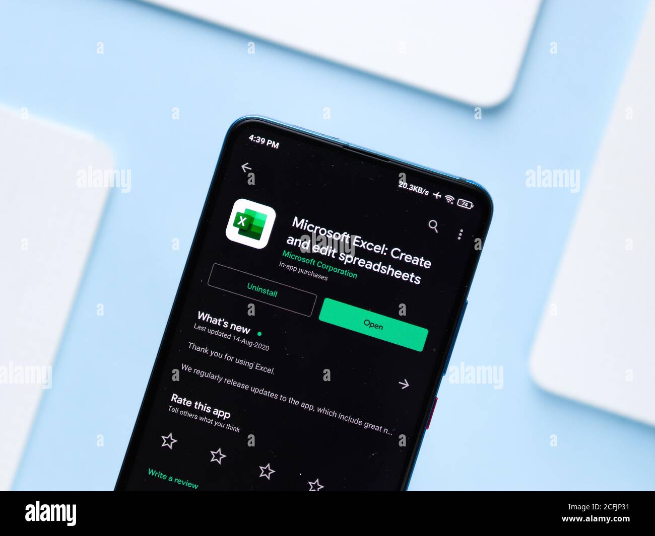 Assam, india - September 6, 2020 : Microsoft excel logo on phone screen ...