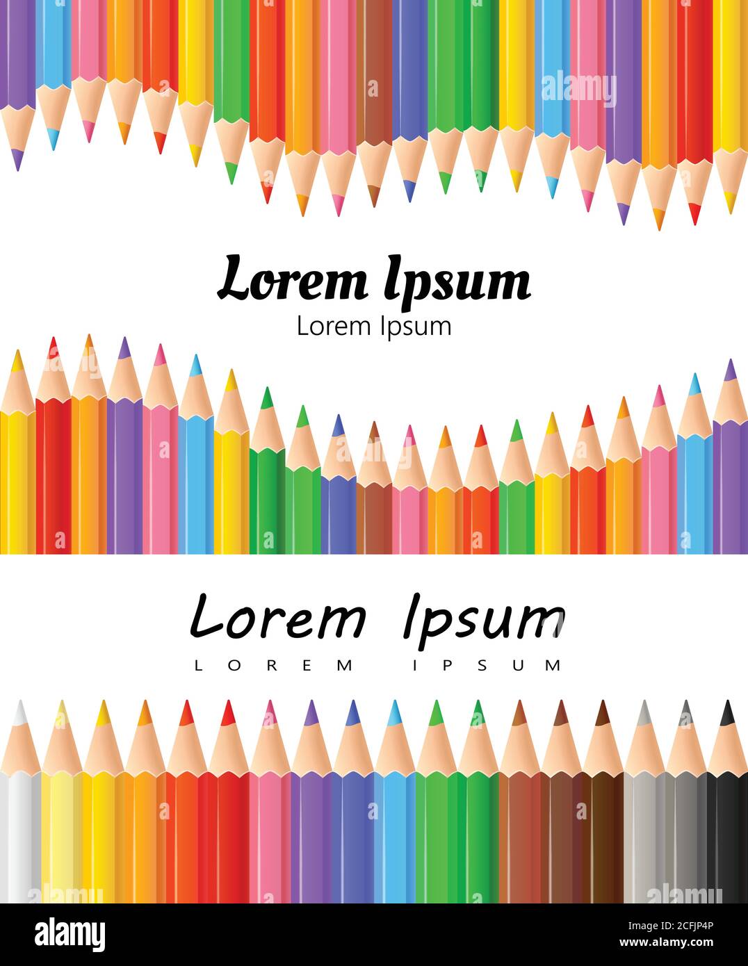 vector set of colored pencils crayons. colored pencils crayons isolated ...