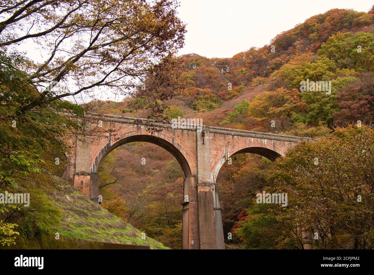 Bridge in the Usui Pass Annaka in Japan Stock Photo - Alamy