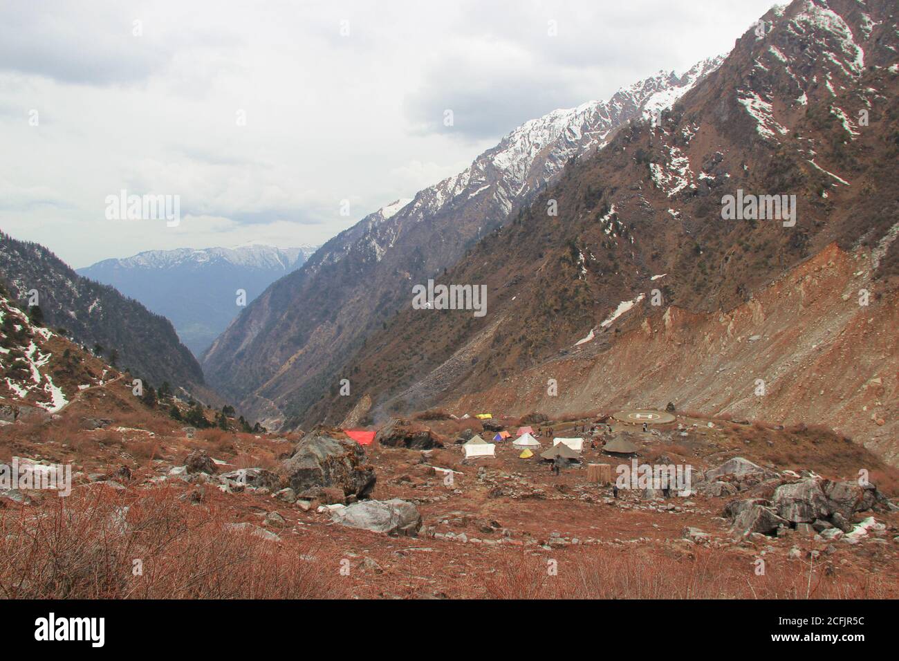 Kedarnath temple aerial view after Kedarnath Disaster 2013. Heavy loss ...