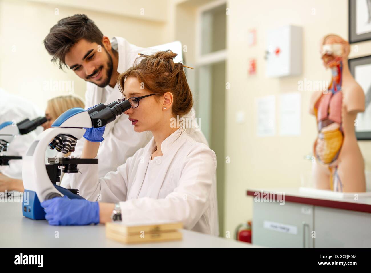 Group of scientists working at the laboratory Stock Photo - Alamy