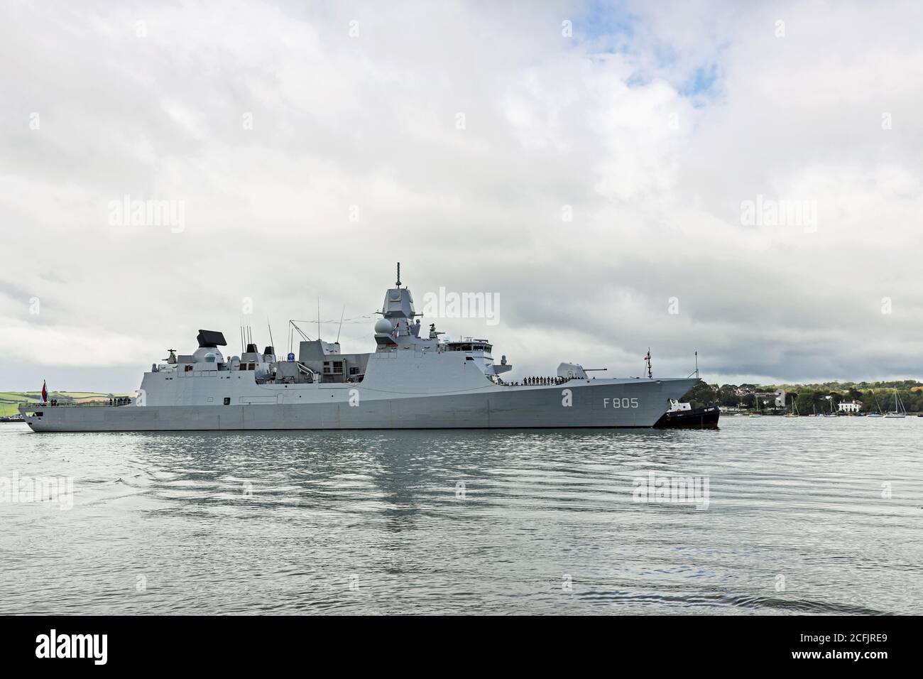 Frigate F805 arriving at Devonport Dockyard; The HNLMS Evertsen seen on ...