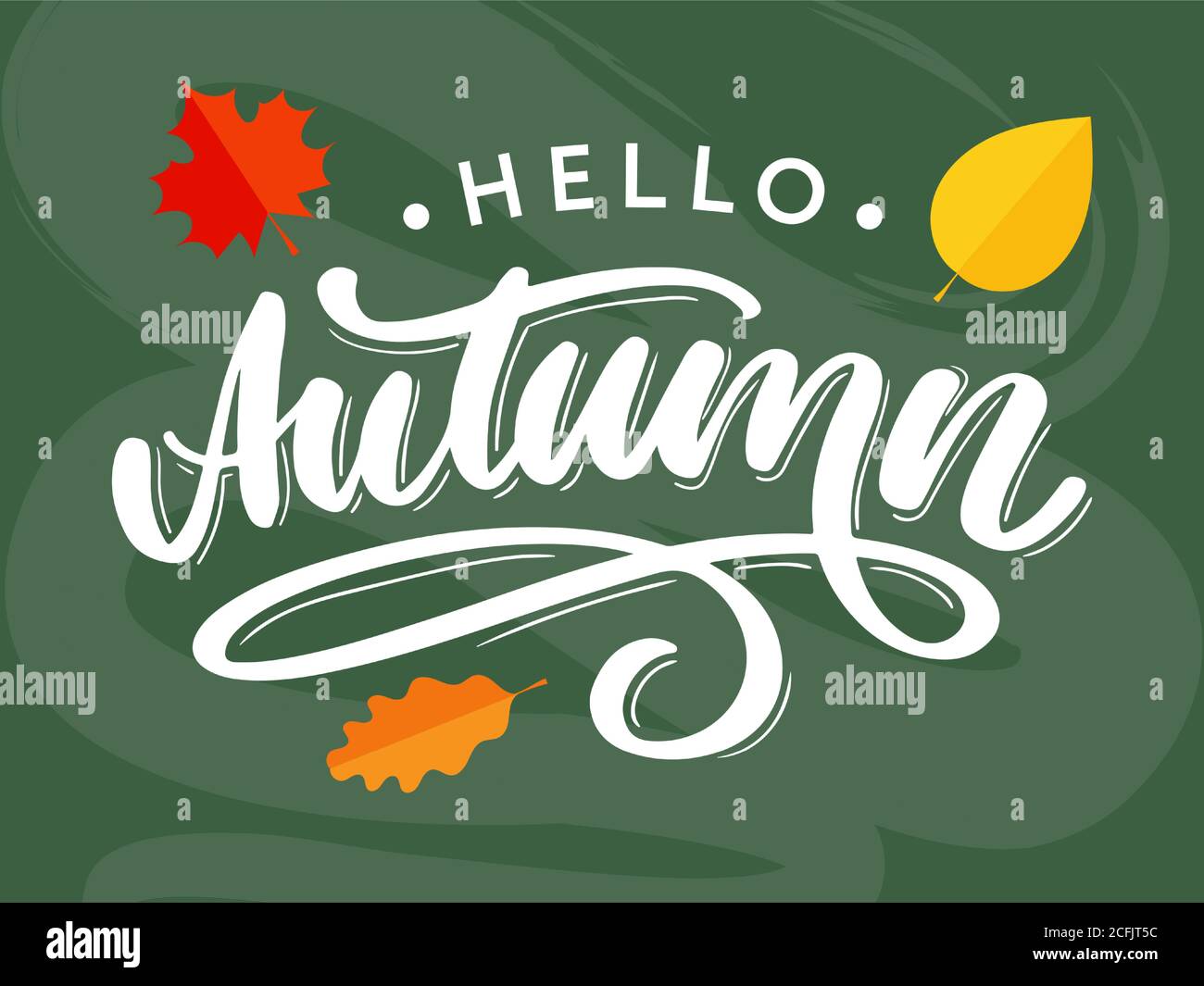 Hello, Autumn. Goodbye, Summer. The trend calligraphy. Vector ...