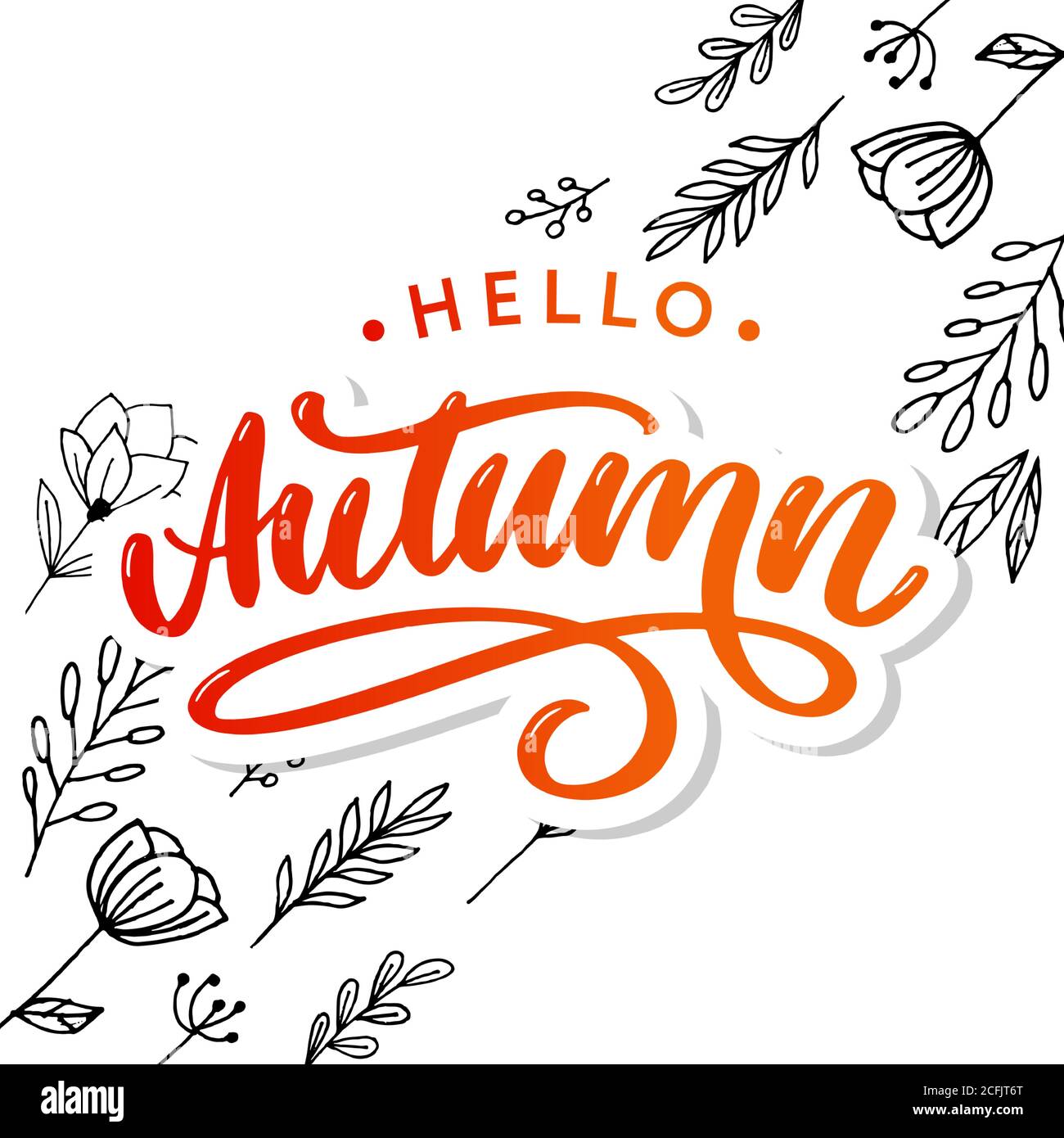 Hello, Autumn. Goodbye, Summer. The trend calligraphy. Vector ...
