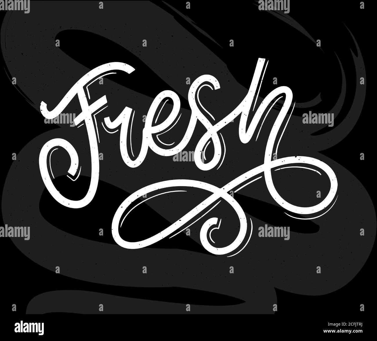 Fresh word hand lettering. Handmade vector calligraphy eco slogan Stock ...