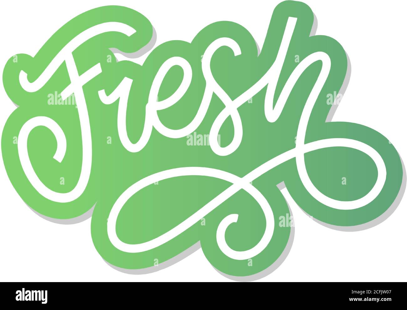 Fresh word hand lettering. Handmade vector calligraphy eco slogan Stock ...