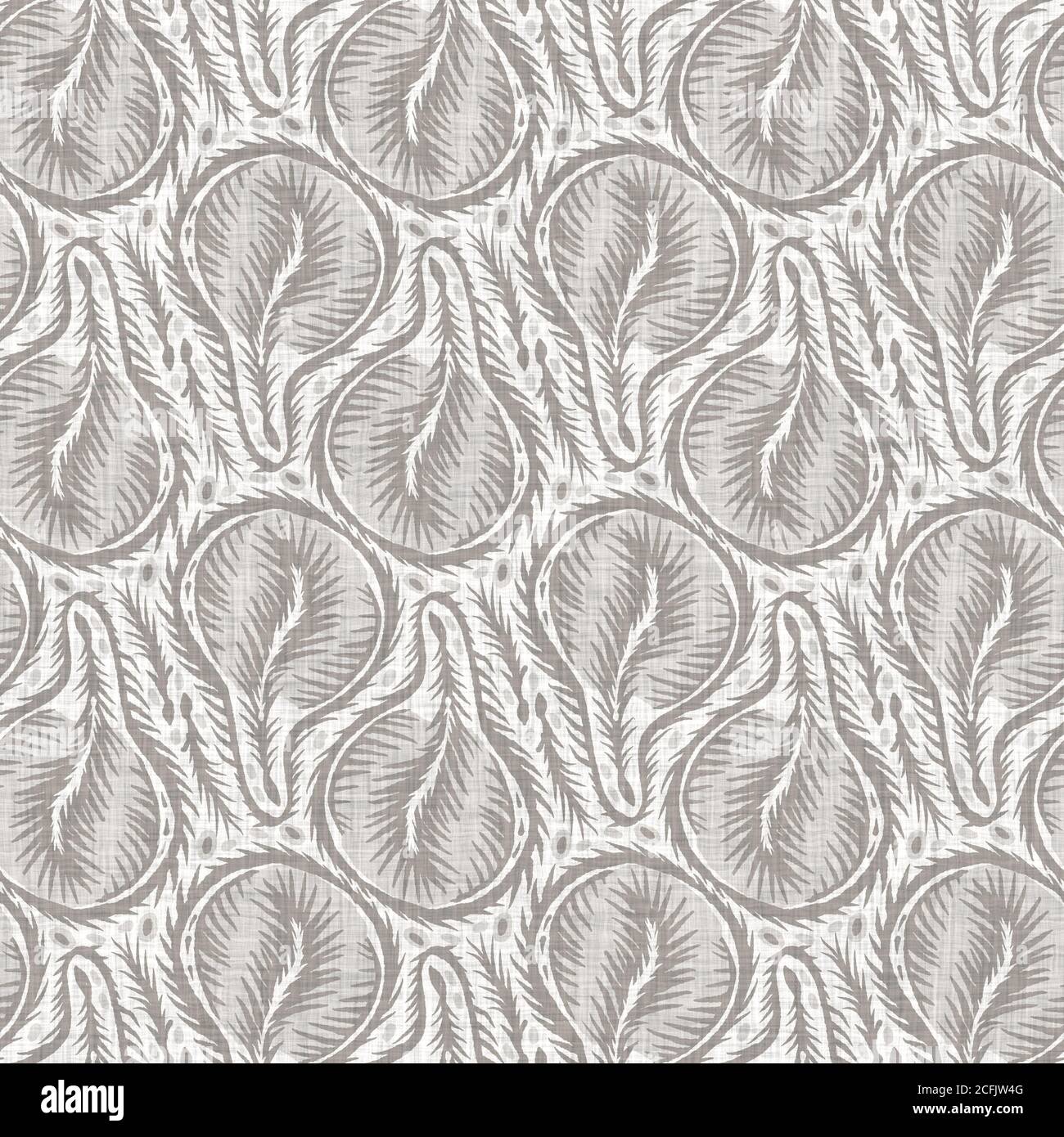 Natural gray french woven linen texture background. Old ecru flax leaf ...
