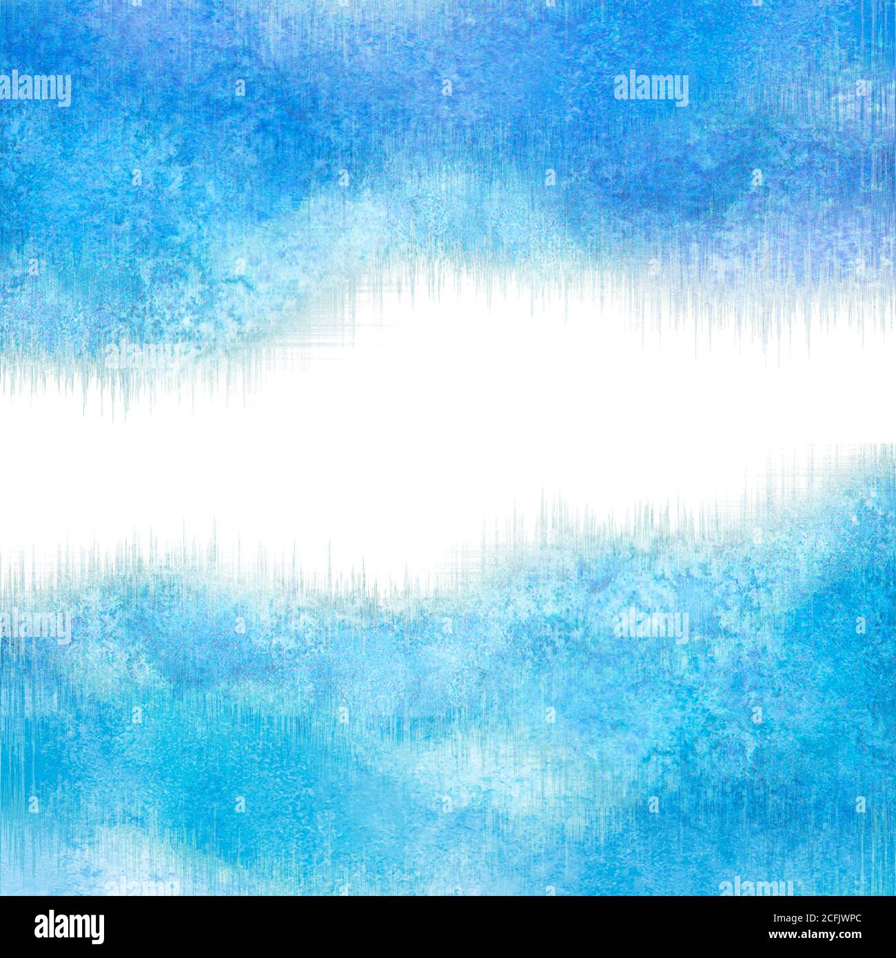 Abstract blue winter frost snowy icy background. Watercolour hand drawn ...