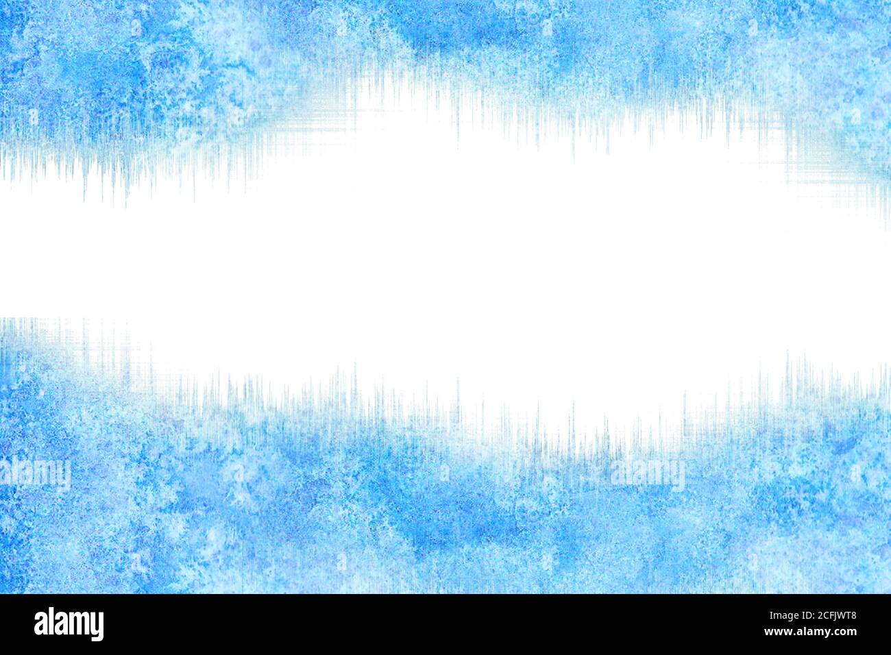 Abstract blue winter frost snowy icy background. Watercolour hand drawn ...