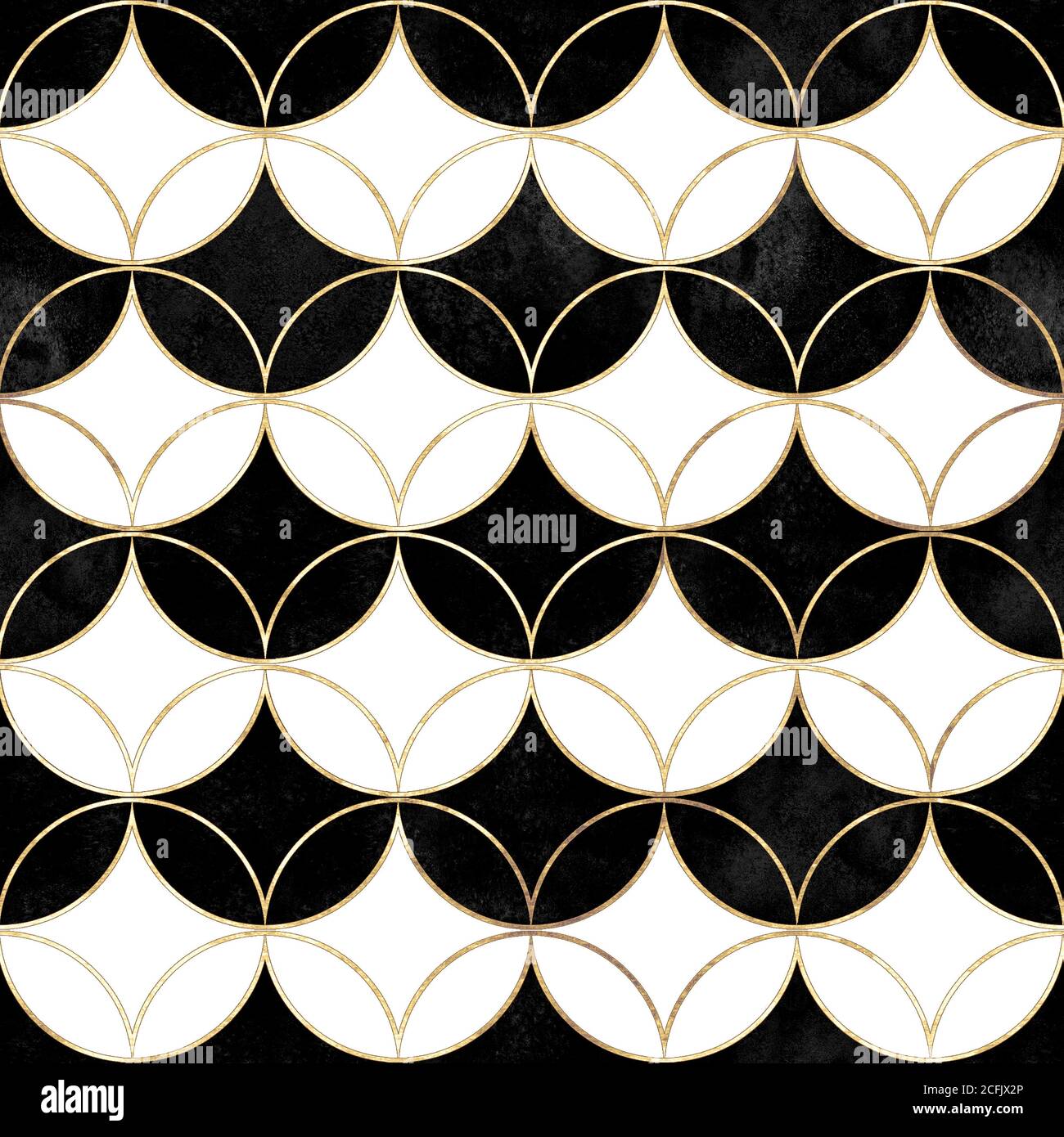 Mermaid fish scale wave japanese magic seamless pattern. Watercolor ...