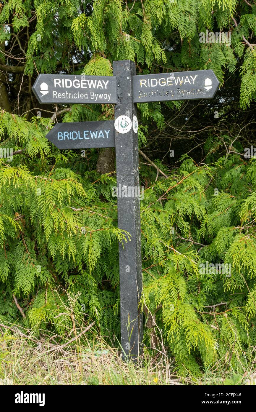 Signpost on the The Ridgeway Path, a historic National Trail ...