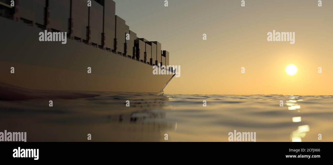 Cargo Container Ship at the sea. Extremely detailed and realistic high ...