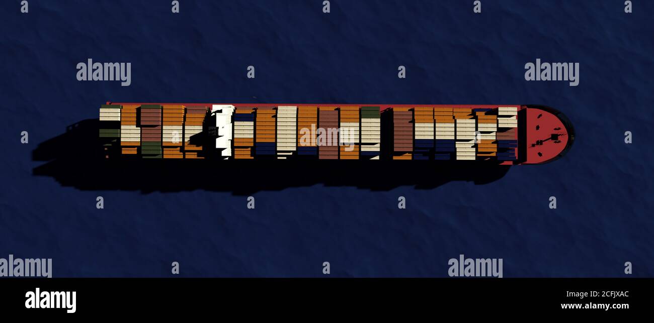 Cargo Container Ship at the sea. Extremely detailed and realistic high ...