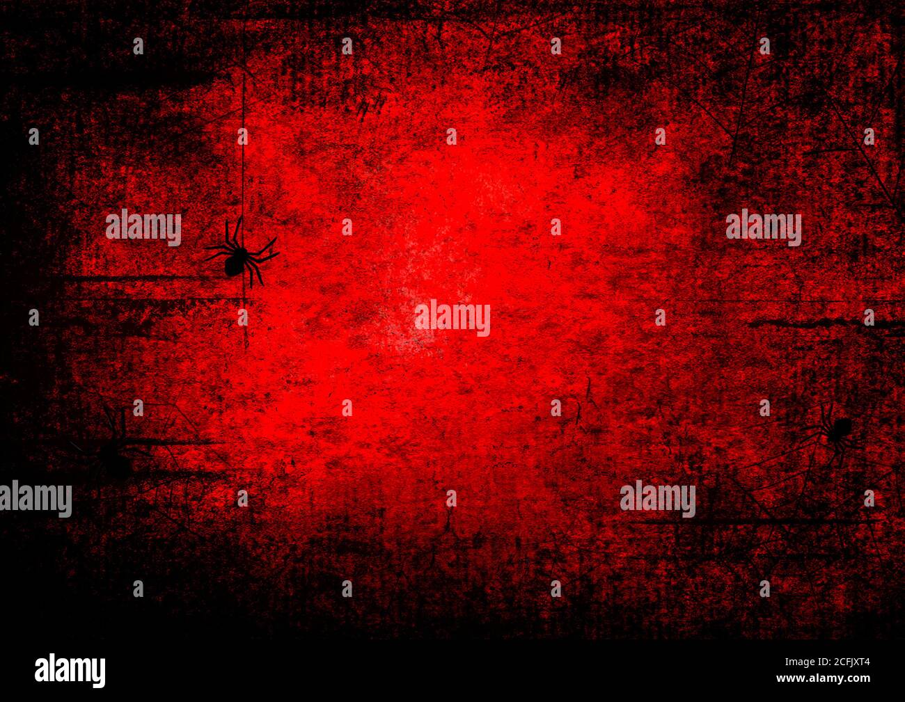 Halloween holiday bloody red grunge background with silhouettes of ...