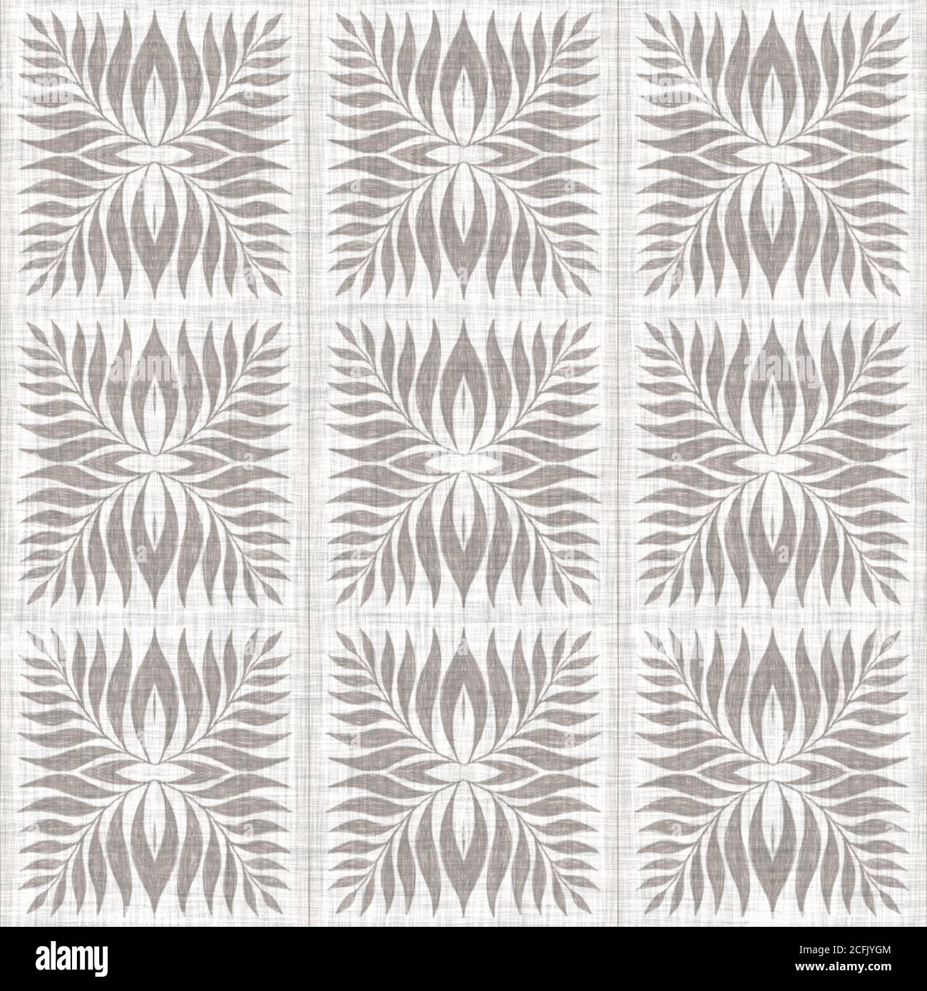 Natural gray french woven linen damask texture background. Old ecru ...