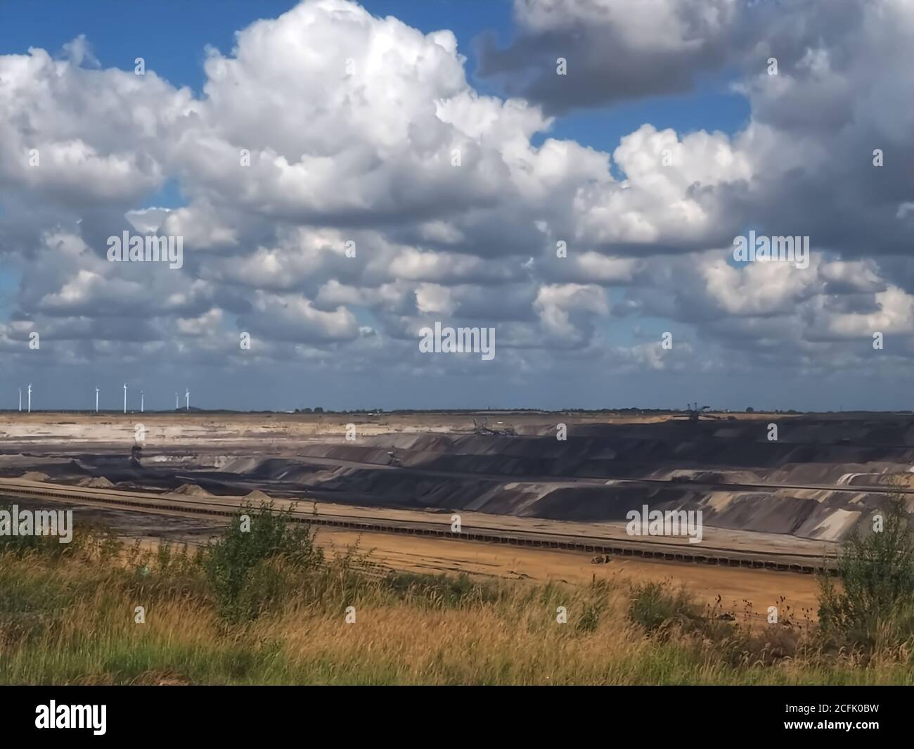 Lignite mining at the Skywalk of Garzweiler, Jackerath in Germany Stock ...