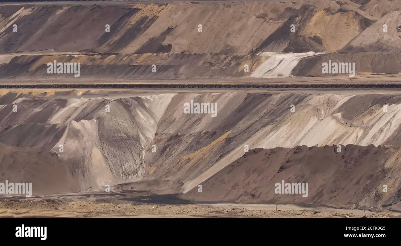 Lignite mining at the Skywalk of Garzweiler, Jackerath in Germany Stock ...