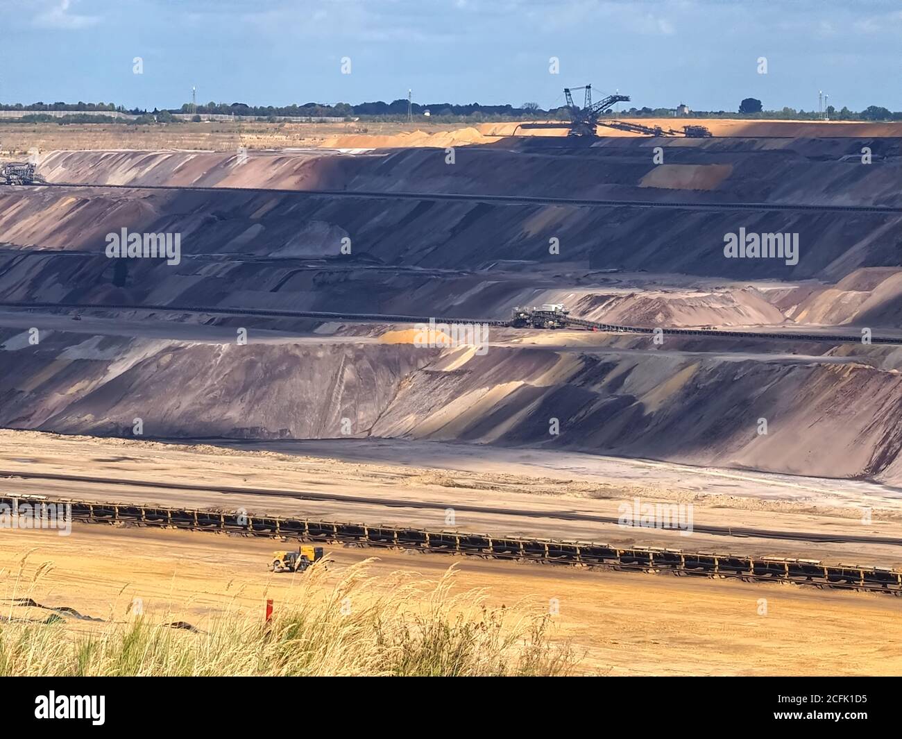Lignite mining at the Skywalk of Garzweiler, Jackerath in Germany Stock ...