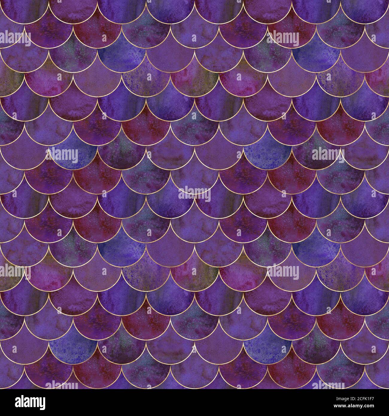 Mermaid fish scale wave japanese luxury colorful seamless pattern ...