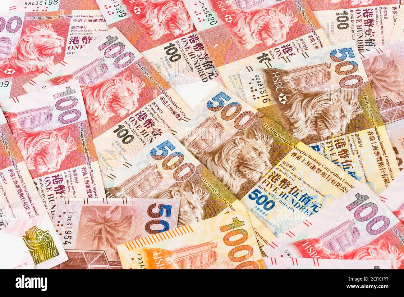 hong kong banknotes isolated on white background Stock Photo - Alamy