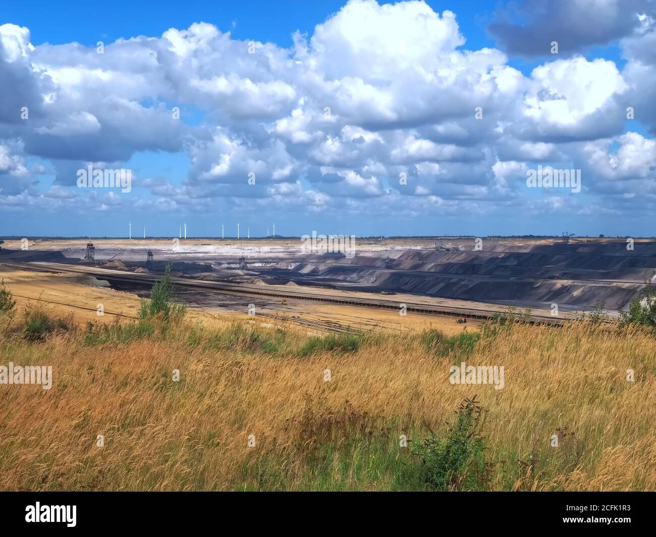 Lignite mining at the Skywalk of Garzweiler, Jackerath in Germany Stock ...