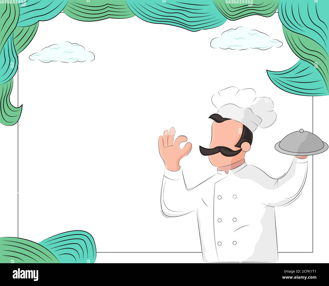 Illustration vector design of chef male background with blank copy ...