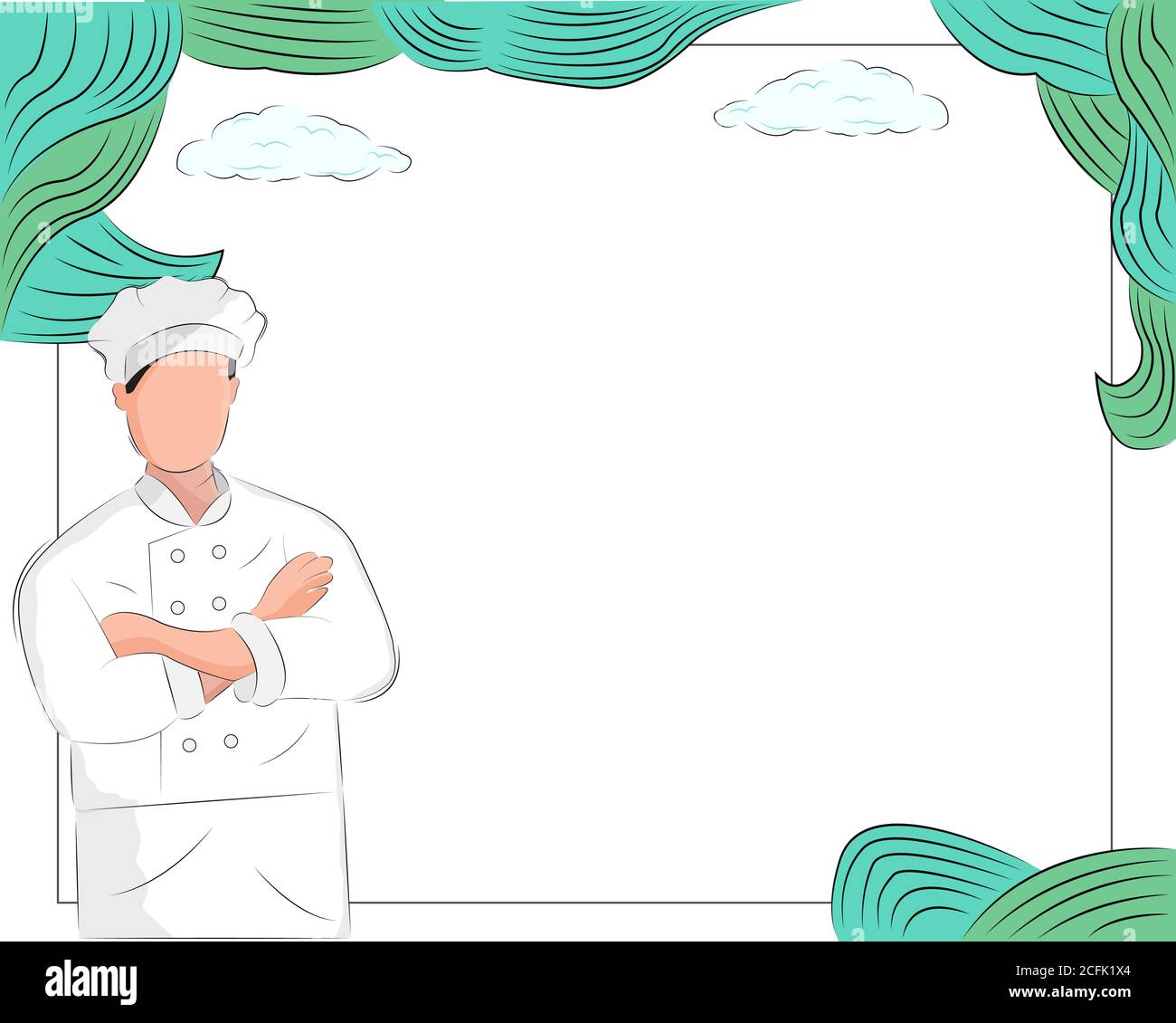 Illustration vector design of chef male background with blank copy ...