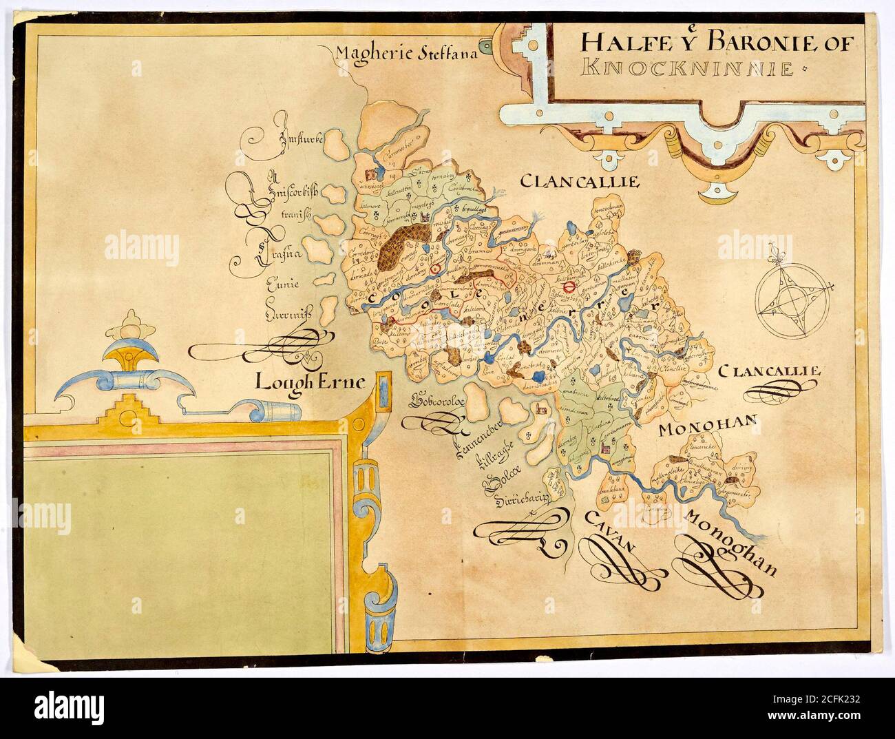 Map 17th Century depicting counties of Ireland Stock Photo - Alamy