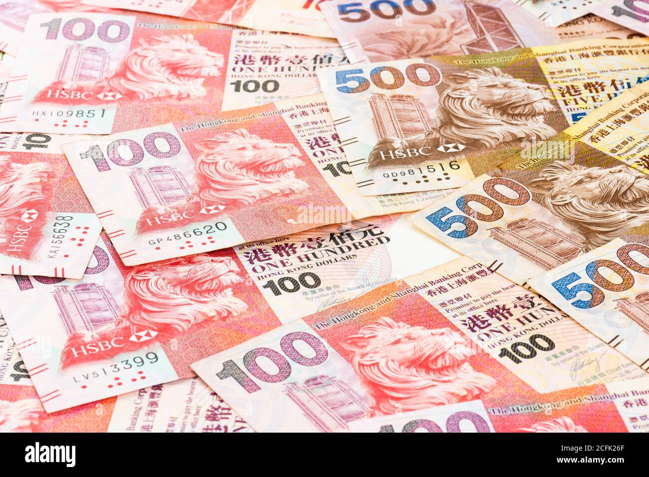 hong kong banknotes isolated on white background Stock Photo - Alamy