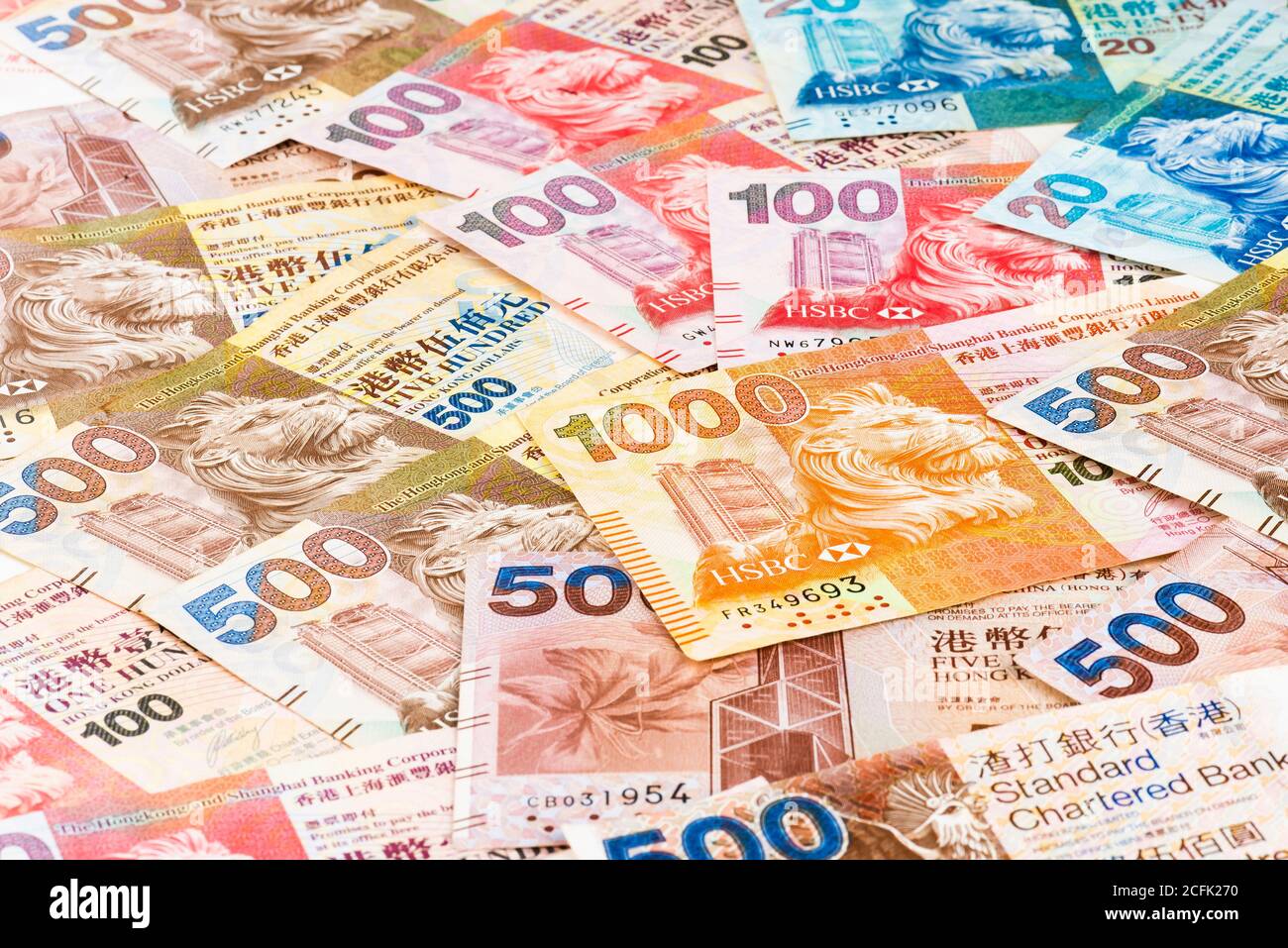 hong kong banknotes isolated on white background Stock Photo - Alamy