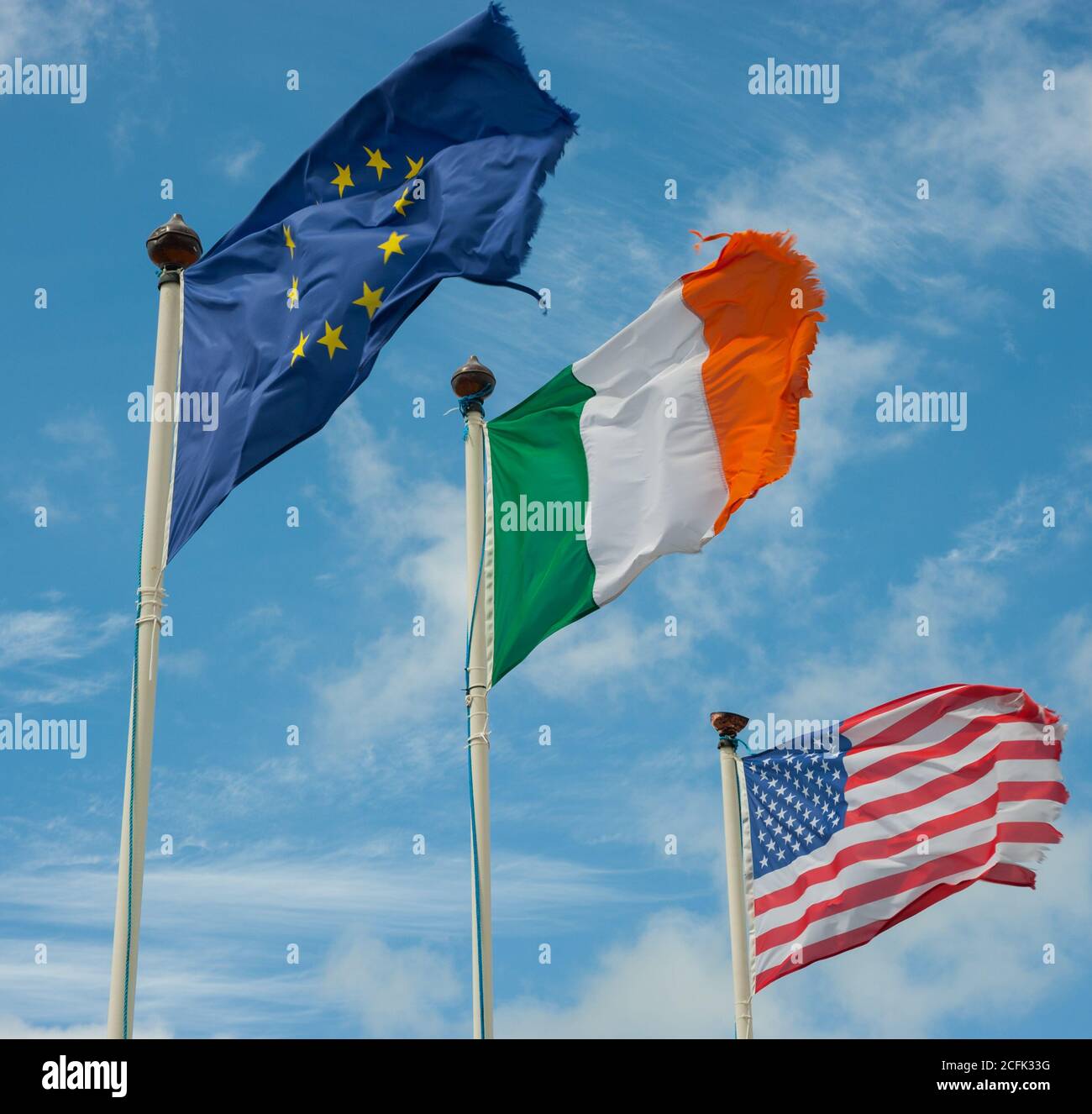 Irish flag blowing hi-res stock photography and images - Alamy
