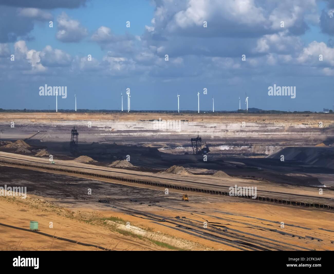 Lignite mining at the Skywalk of Garzweiler, Jackerath in Germany Stock ...