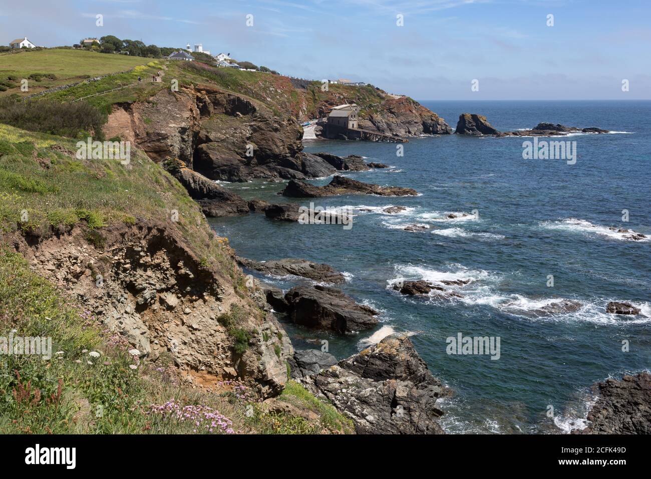 View towards Lizard Point. the southernmost point of England, Cornwall ...