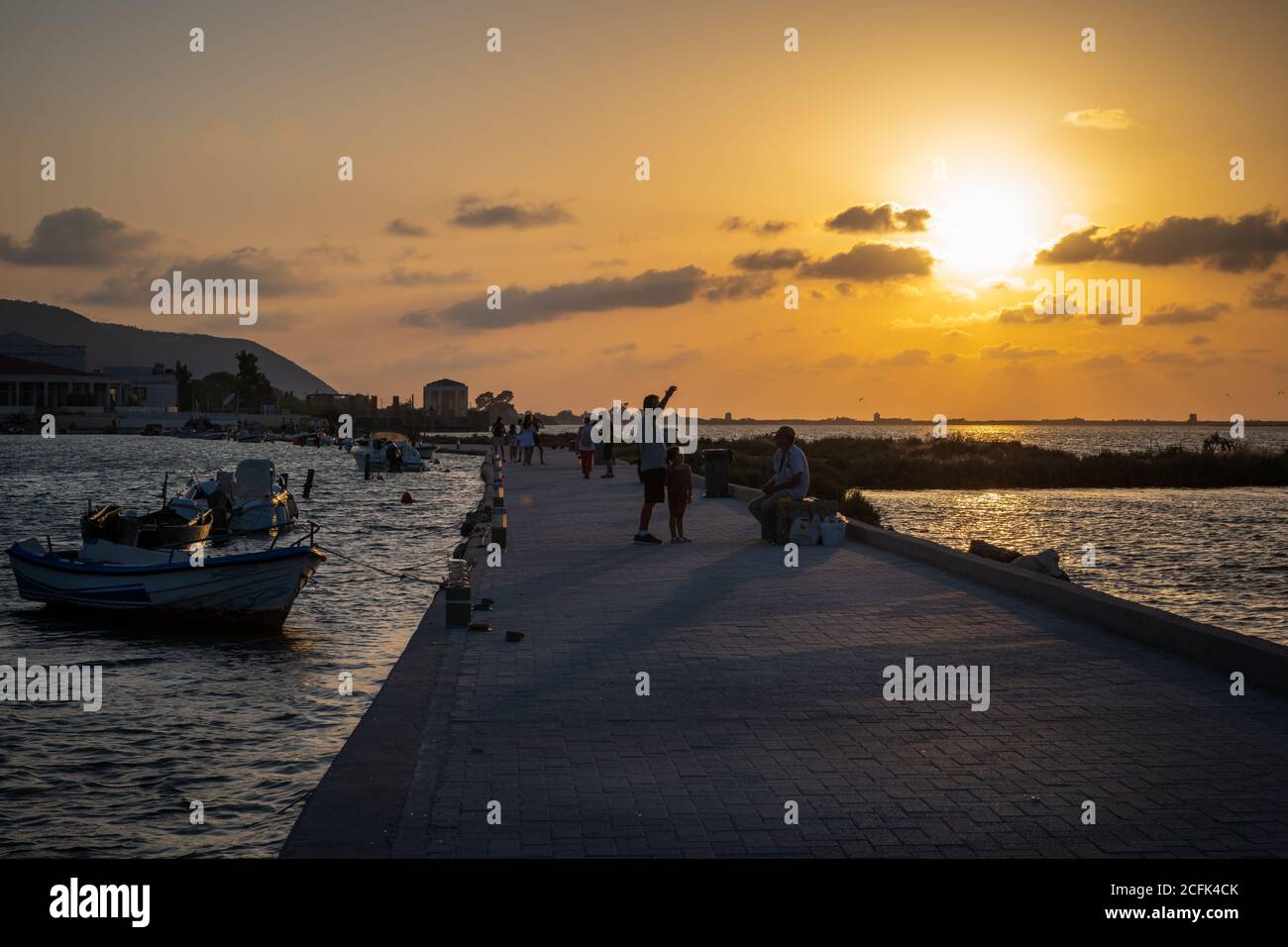 Spectacular sunset view in Lefkada Town, the capital of the island ...