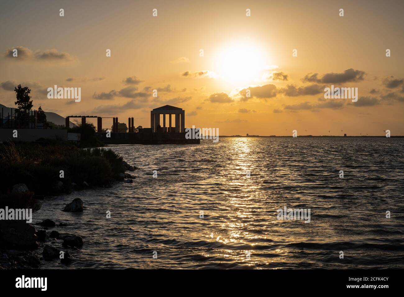 Spectacular sunset view in Lefkada Town, the capital of the island ...
