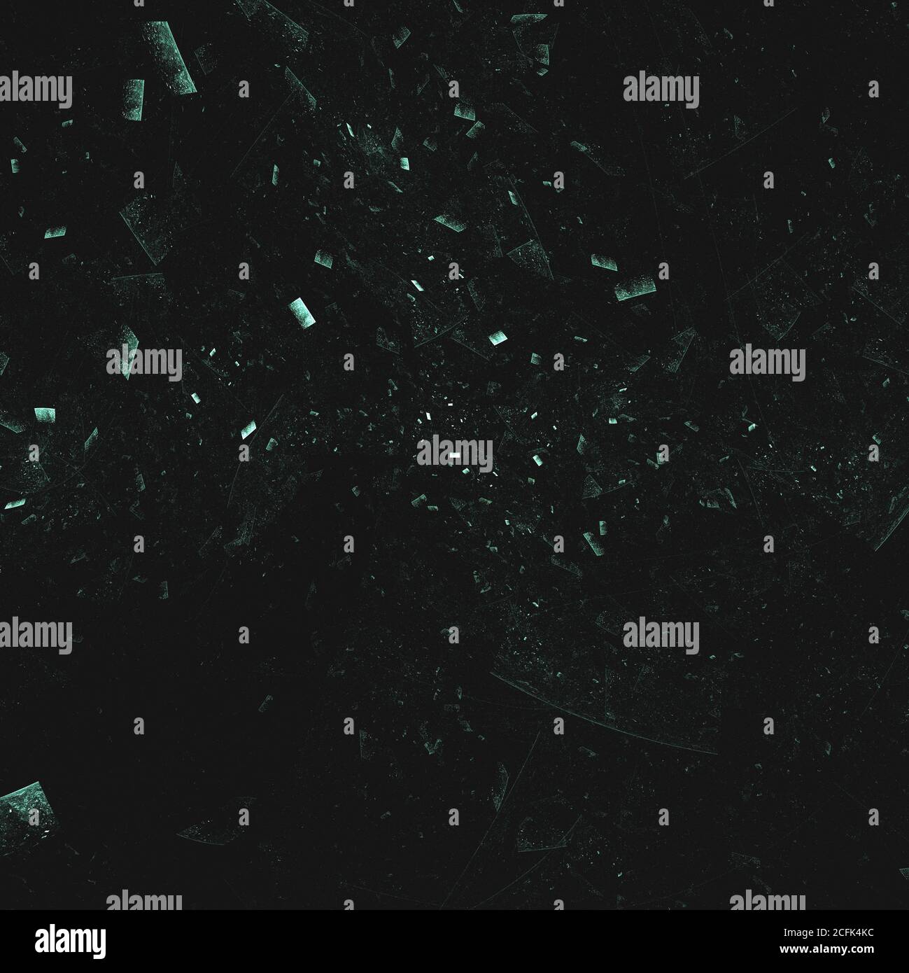 Abstract green falling shards fractal background on black Stock Photo ...