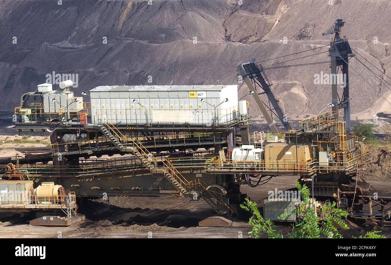 Lignite mining at the Skywalk of Garzweiler, Jackerath in Germany Stock ...