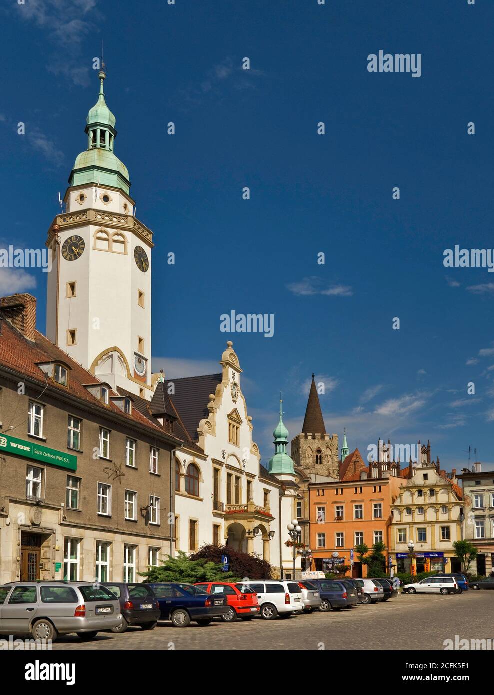 Town Hall at Rynek (Market Square) in Ziębice, Lower Silesia, Poland ...