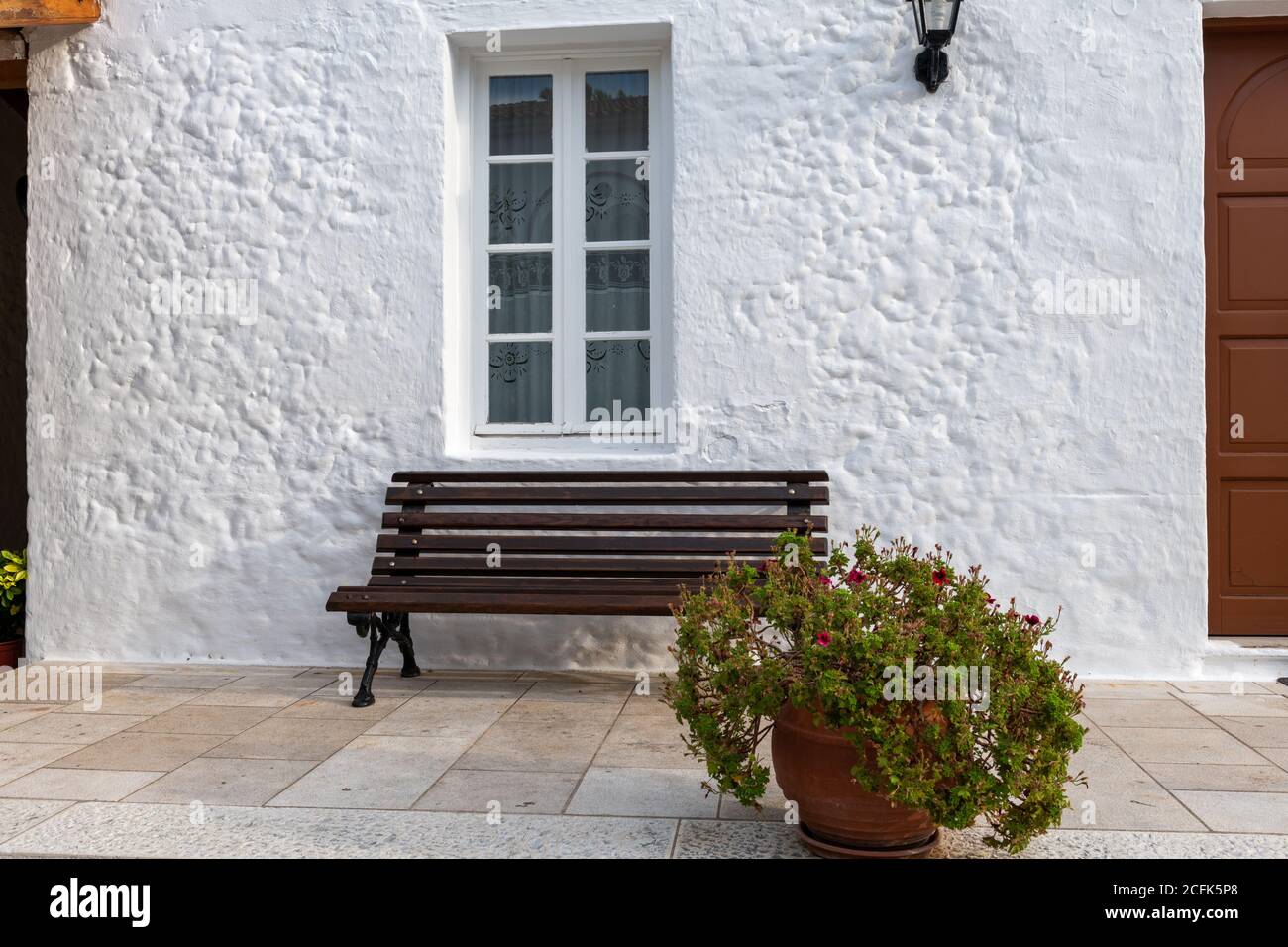 The beautiful grounds and buildings of Faneromeni Monastery, a major ...