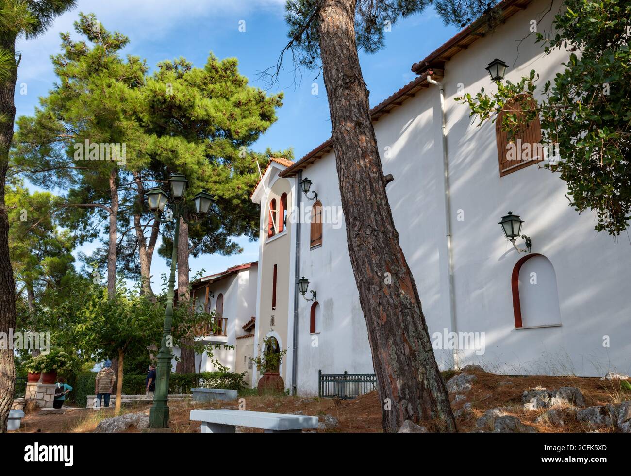 The beautiful grounds and buildings of Faneromeni Monastery, a major ...